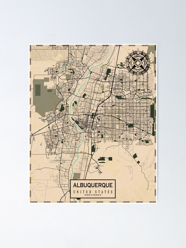 Vintage Maps Of Albuquerque Vintage Map Of Albuquerque, New Mexico