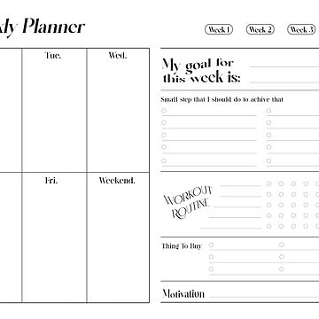"Plan your week | Weekly planner, Large Wall Planner Poster, Workout ...