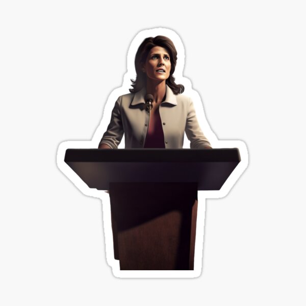 "nikki drawing cutout podium POTUS 2024" Sticker for Sale by ...