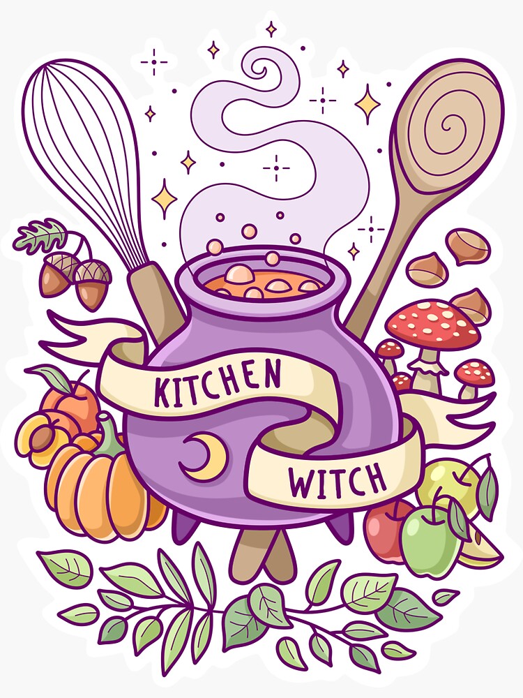 "Kitchen Witch" Sticker for Sale by sombrasblancas | Redbubble