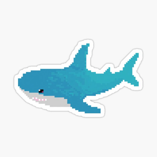 "IKEA Shark Pixel Art" Sticker for Sale by scarynoyes | Redbubble