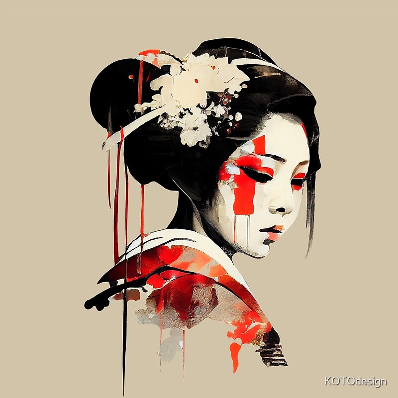 "Geisha ink painting" by KOTOdesign | Redbubble