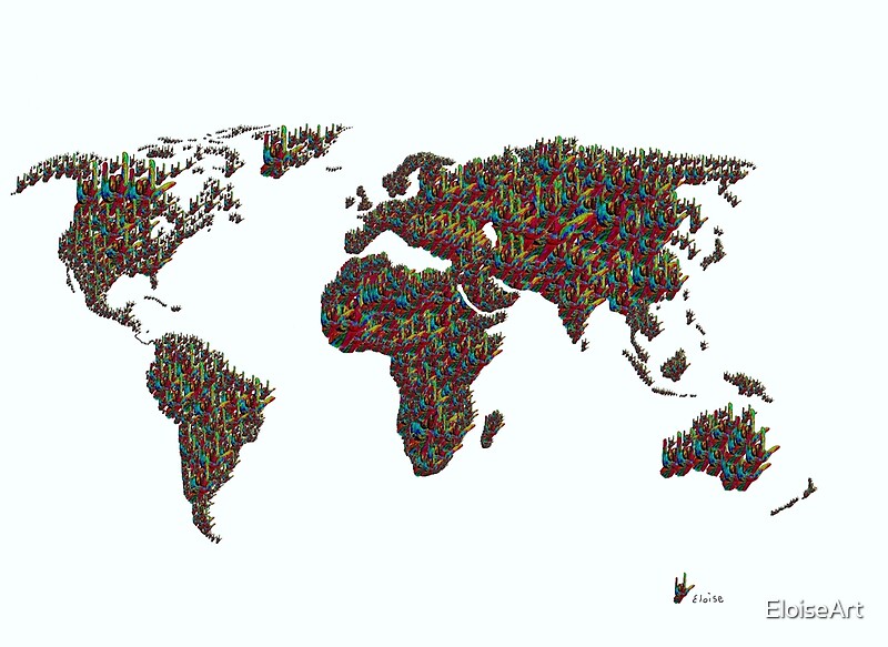 "ASL World Map" by EloiseArt | Redbubble