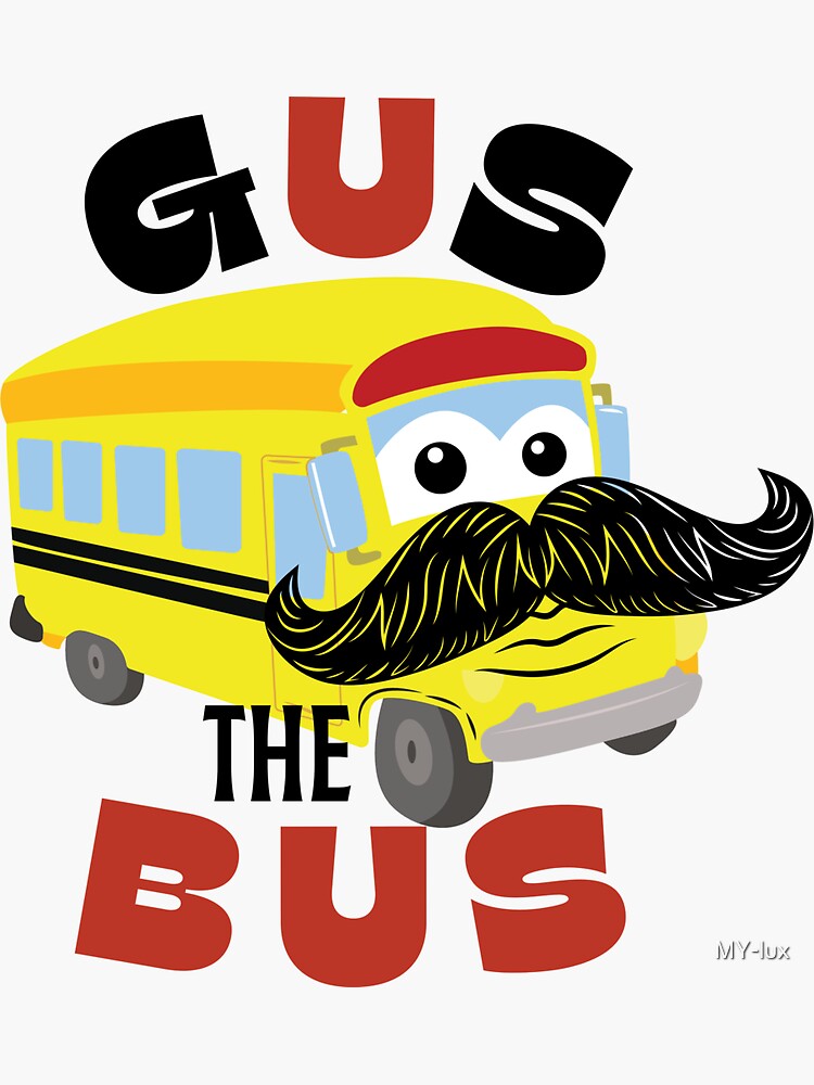 "Gus The Safety School Bus " Sticker for Sale by MY-lux | Redbubble