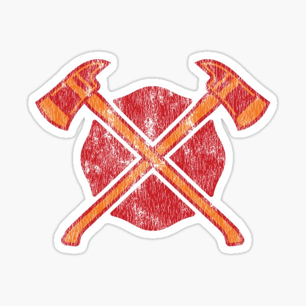 "Distressed Firefighter Logo" Sticker for Sale by SergiyU | Redbubble
