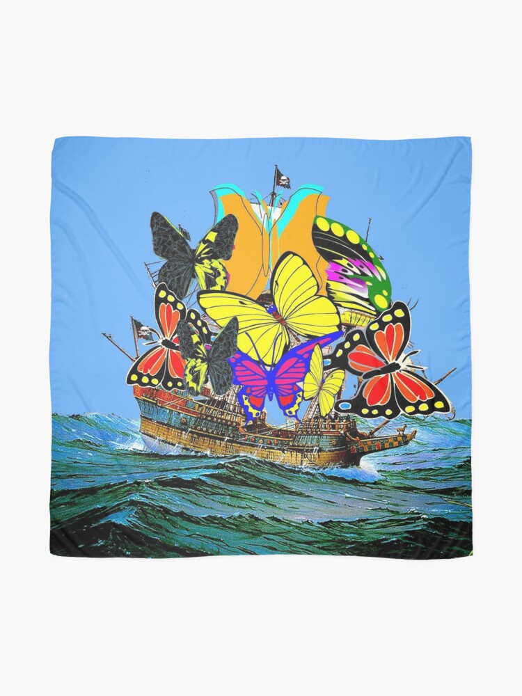 "BUTTERFLY : Abstract Psychedelic Pirate Sailing Ship" Scarf for Sale ...