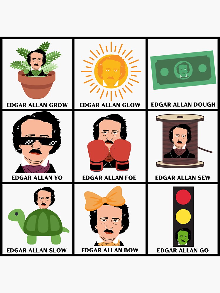 "Edgar Allan Poe Puns" Sticker for Sale by koolaidcupcake | Redbubble