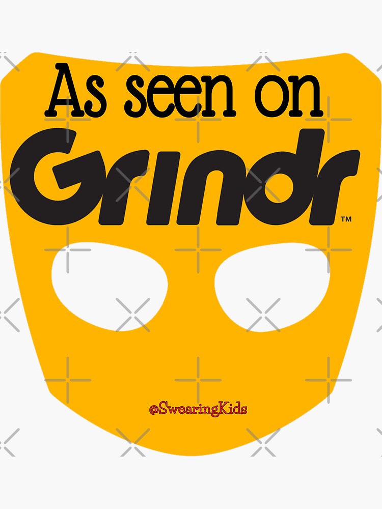"As seen on Grindr" Sticker for Sale by SwearingKids | Redbubble