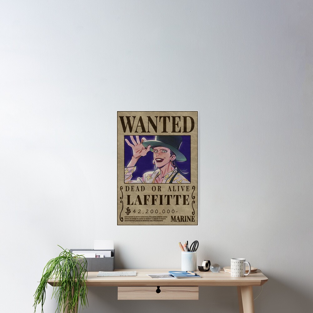 "One Piece Laffitte Bounty Wanted" Art Board Print for Sale by One ...