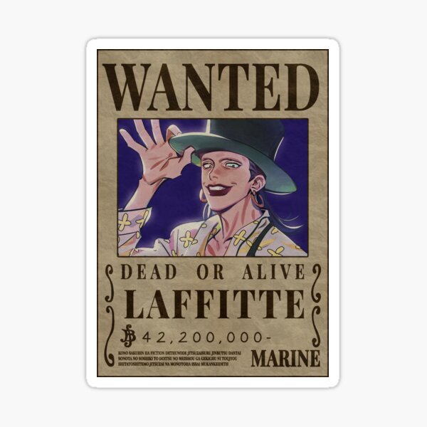 "One Piece Laffitte Bounty Wanted" Sticker for Sale by One Piece Bounty ...
