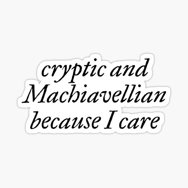 "Because I Care Mastermind" Sticker for Sale by WithLoveRachael | Redbubble
