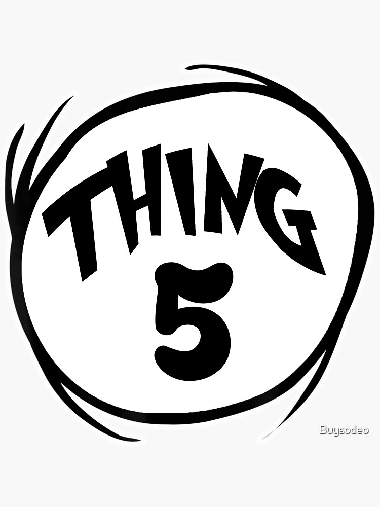 "Teacher of little things Thing 5 Classic Emblem" Sticker for Sale by ...