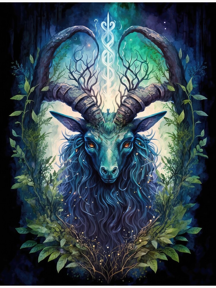 "Gothic Woodland Baphomet - Pagan Goat God" Greeting Card for Sale by ...