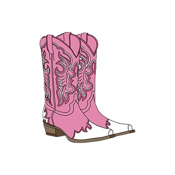 "Pink cowgirl boots" Art Board Print for Sale by awhitcomb | Redbubble