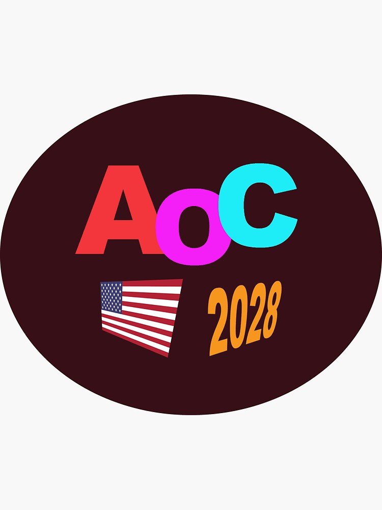 "AOC ( Alexandria Ocasio-Cortez) 2028" Sticker for Sale by lobodelnoir ...