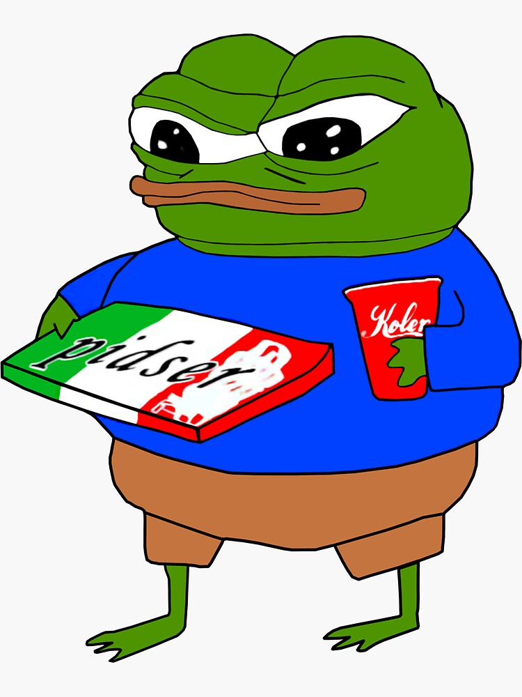 "Pepe With Pizza And Soda Apu" Sticker for Sale by Slav-Art | Redbubble