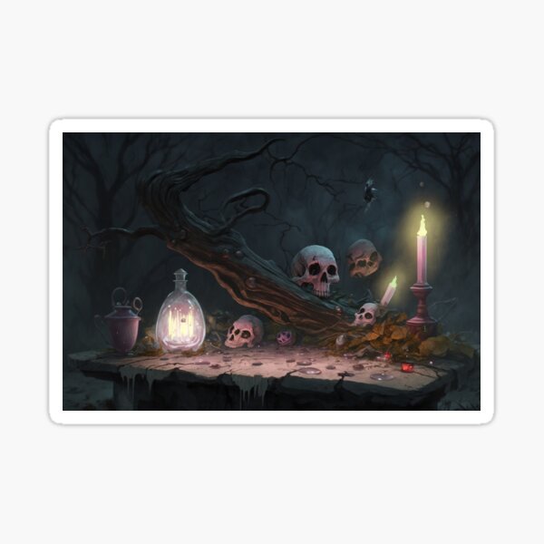 "Spooky Witch's Altar" Sticker for Sale by NevermoreFalls | Redbubble