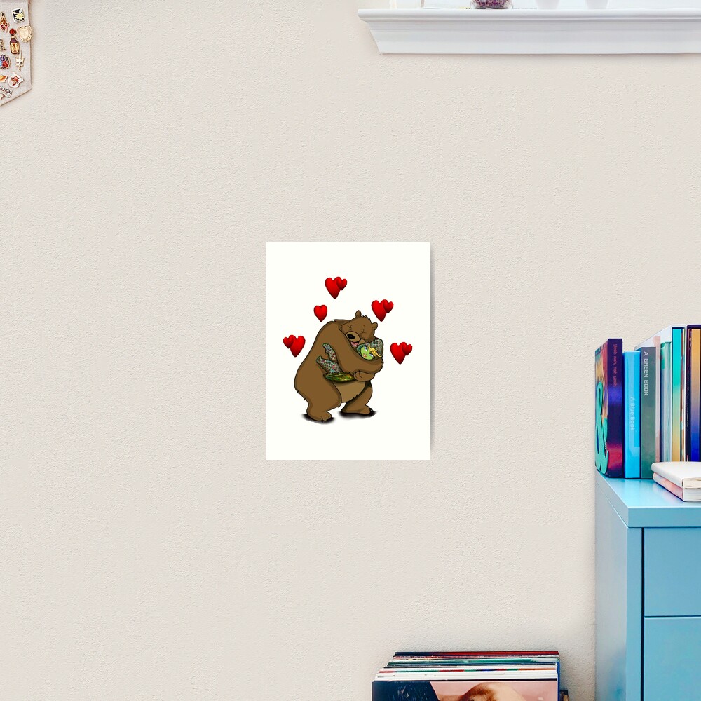 "Turtle Bear Hug and Kisses" Art Print for Sale by Hippogal | Redbubble