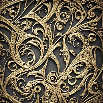 "Gold metallic filigree" Sticker for Sale by kbgraphicimages | Redbubble