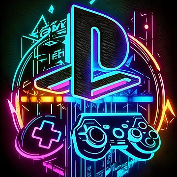 "Playstation Logo-Icon Neon art" Sticker for Sale by Ritik11 | Redbubble