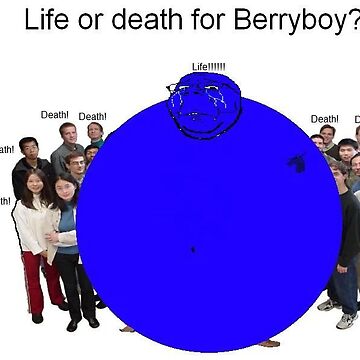 "life or death for berryboy?" Sticker for Sale by LiterallyGaming ...