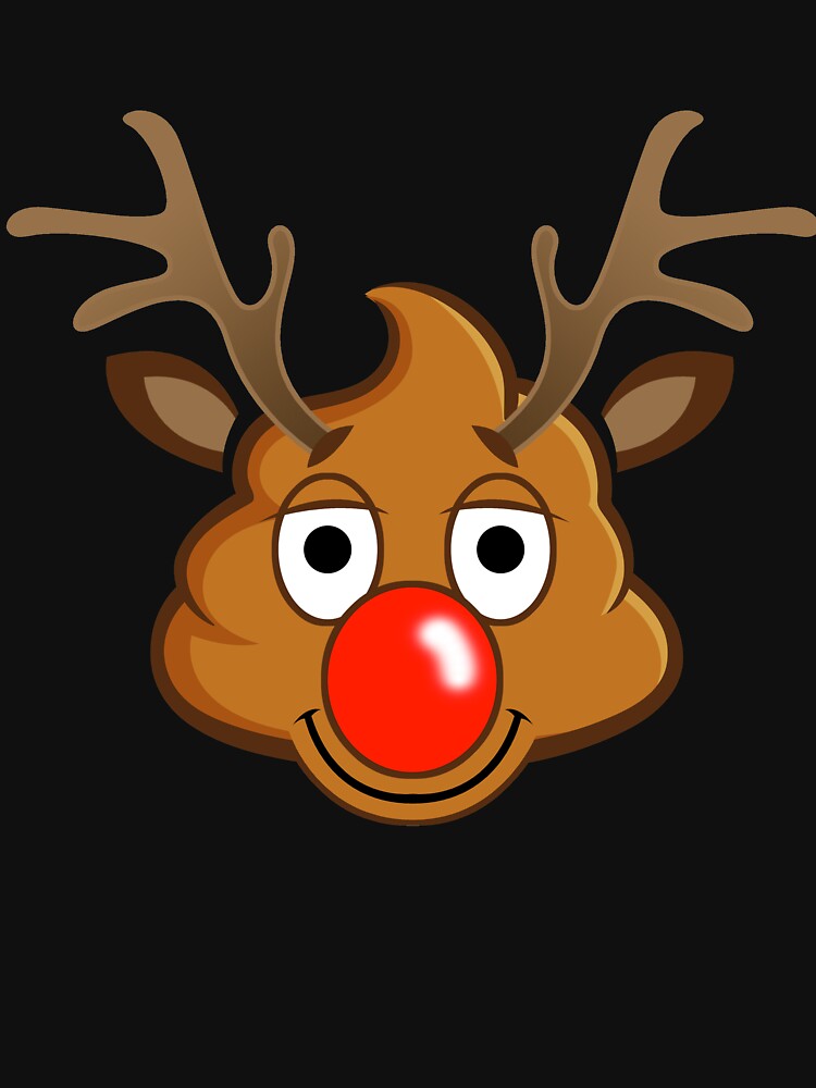 "Poop Emoji Emoticon | Rudolf the reindeer with the red nose | Funny ...