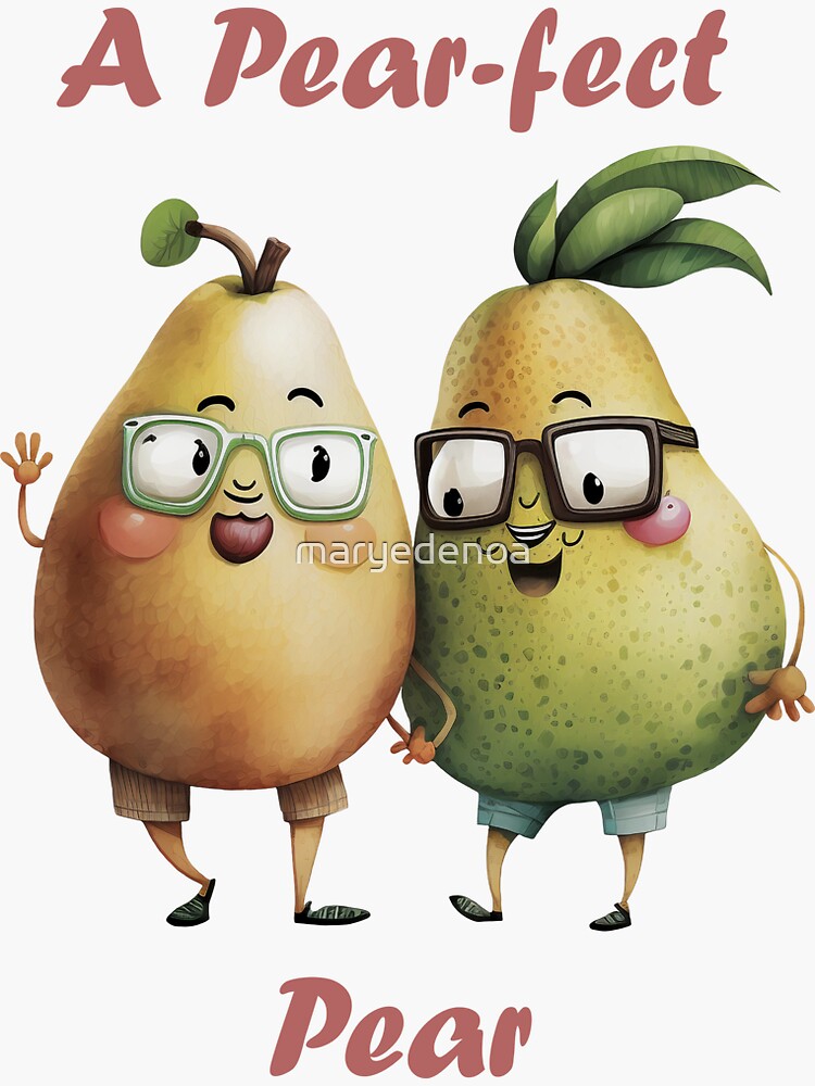 "A Pear-fect Pear" Sticker for Sale by maryedenoa | Redbubble