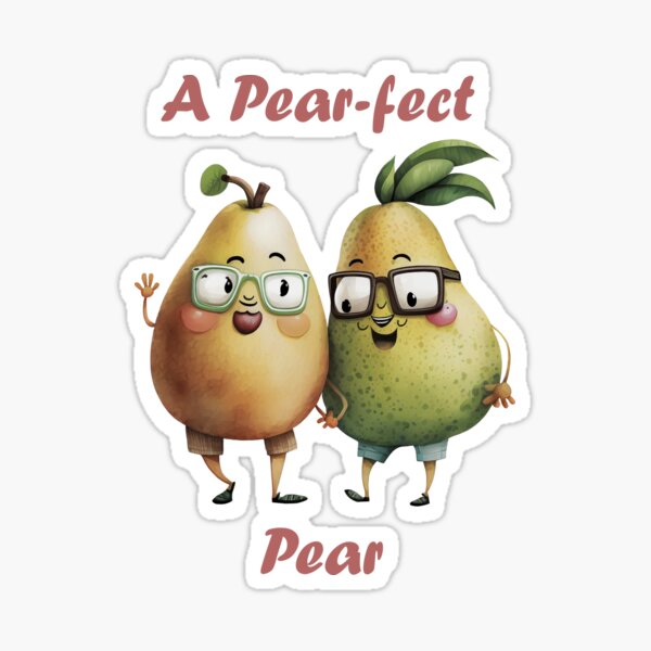 "A Pear-fect Pear" Sticker for Sale by maryedenoa | Redbubble