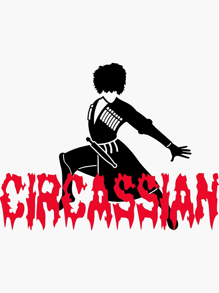 "Dancing over Circassian" Sticker for Sale by DZIWAWA | Redbubble