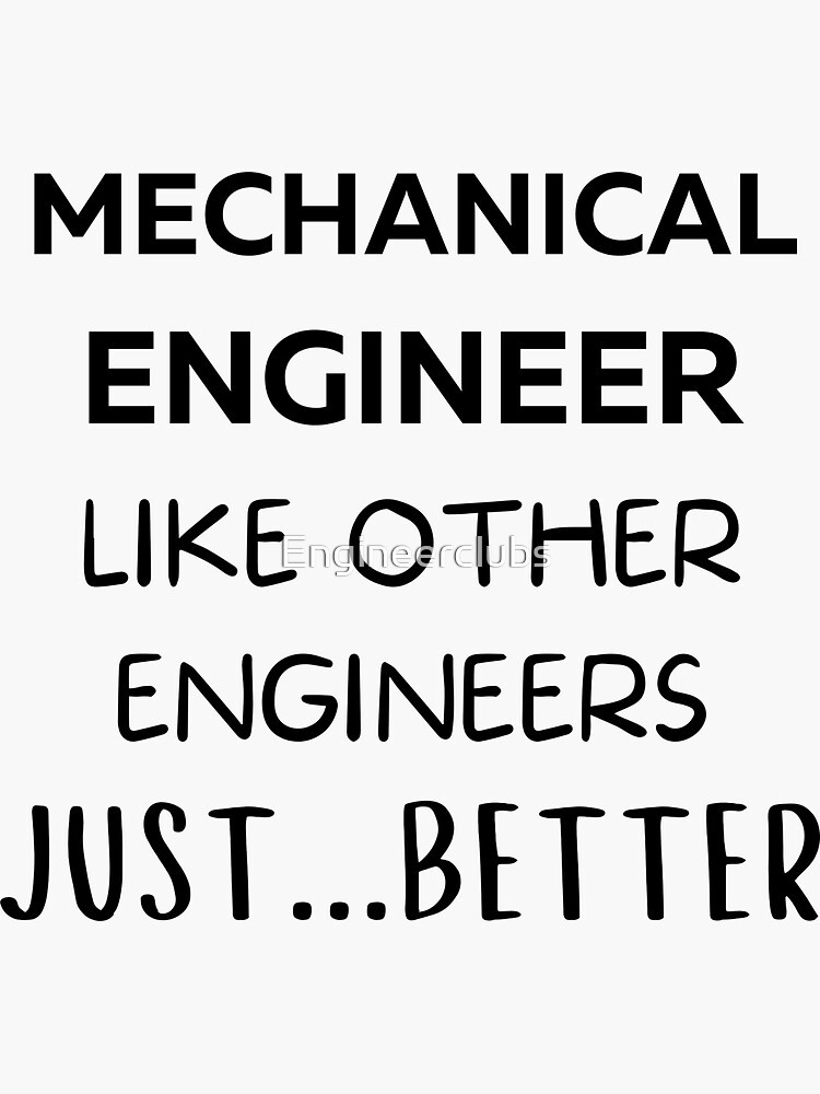 "Mechanical Engineer" Sticker for Sale by Engineerclubs | Redbubble