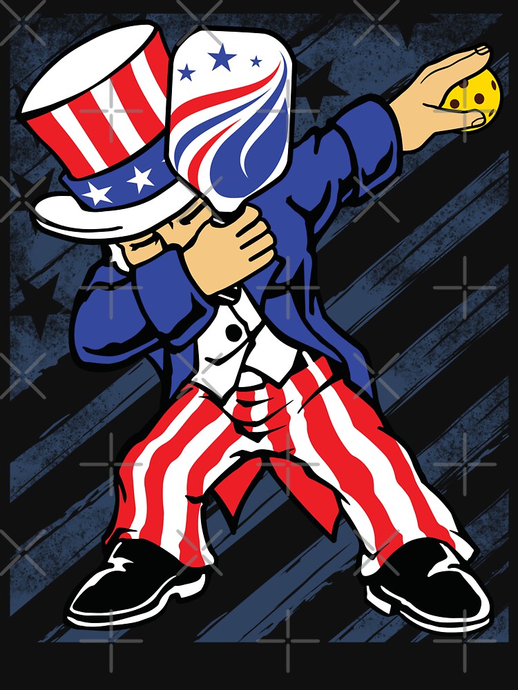 "Pickleball American Flag 4th of July Uncle Sam Dabbing" T-shirt for ...