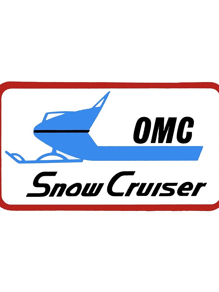 "Vintage Snowmobile OMC Snow Cruiser Square Decal" Drawstring Bag for ...
