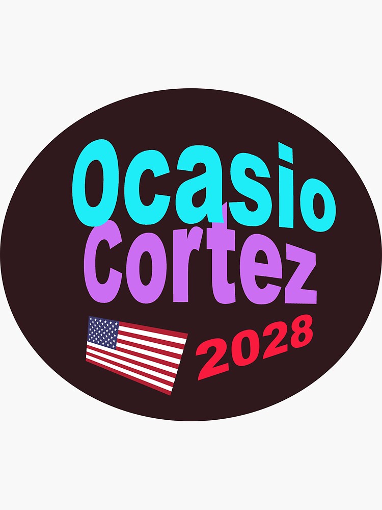 "AOC ( Alexandria Ocasio-Cortez) 2028" Sticker for Sale by lobodelnoir ...