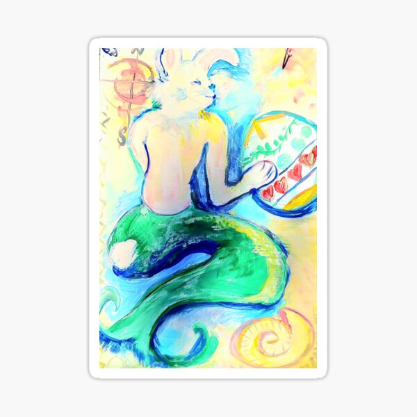 "Merbunny the easter bunny of the carribean" Sticker for Sale by ...