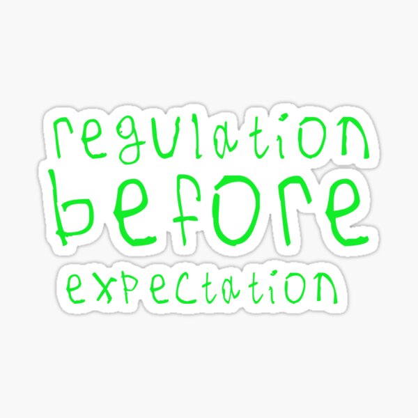 "Regulation before expectation" Sticker for Sale by kinpirks | Redbubble