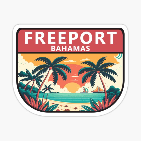 "Freeport Bahamas Retro Emblem" Sticker for Sale by KrisSidDesigns ...