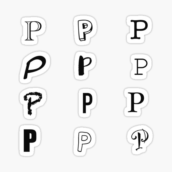 "Letter P text p" Sticker for Sale by Jacostickers | Redbubble