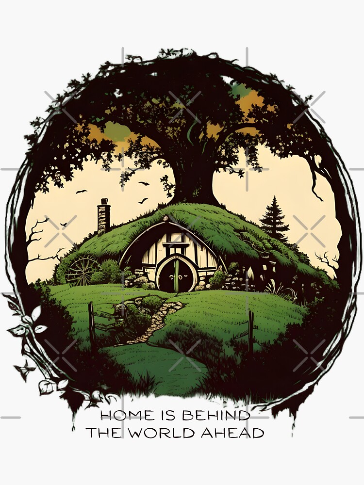 "Home is Behind, the World Ahead - Halfling Home - Round Doors - Grey ...