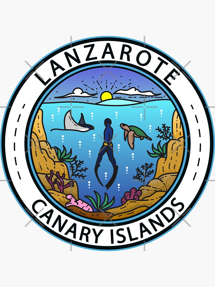 "Lanzarote Canary Islands Scuba Badge" Sticker for Sale by ...