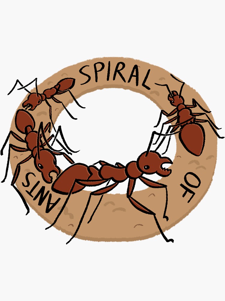 "Spiral of Ants" Sticker for Sale by ElbowStuff | Redbubble