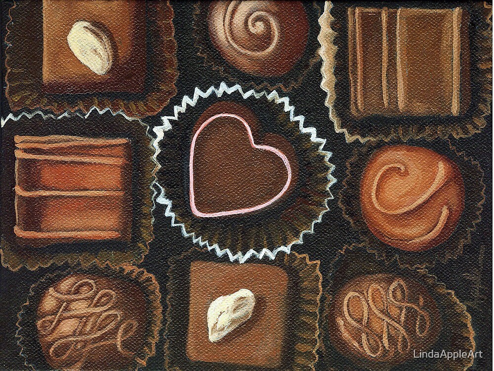 "Sweets for the Sweet - Valentine Chocolates still life oil painting ...