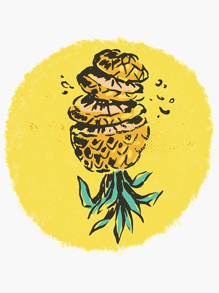 "upside down pineapple sticker | Tshirt" Sticker for Sale by ...