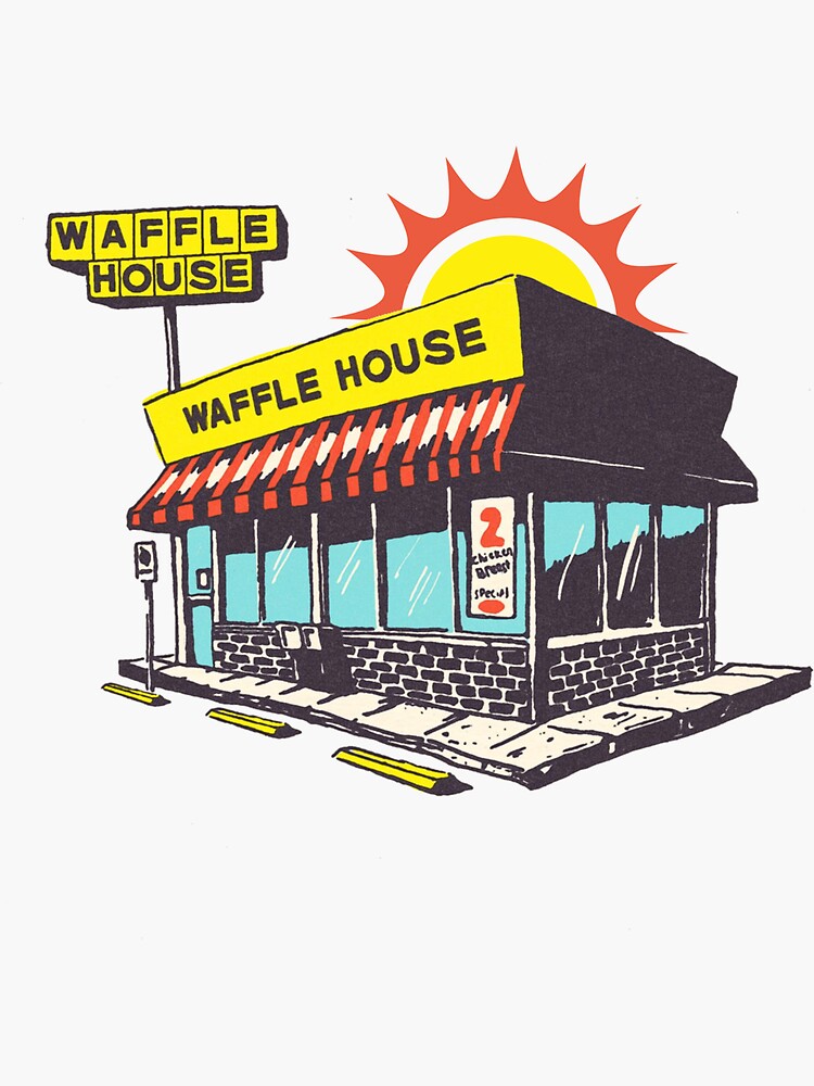 "Waffle Restaurant, Retro Restaurant Graphic" Sticker for Sale by ...