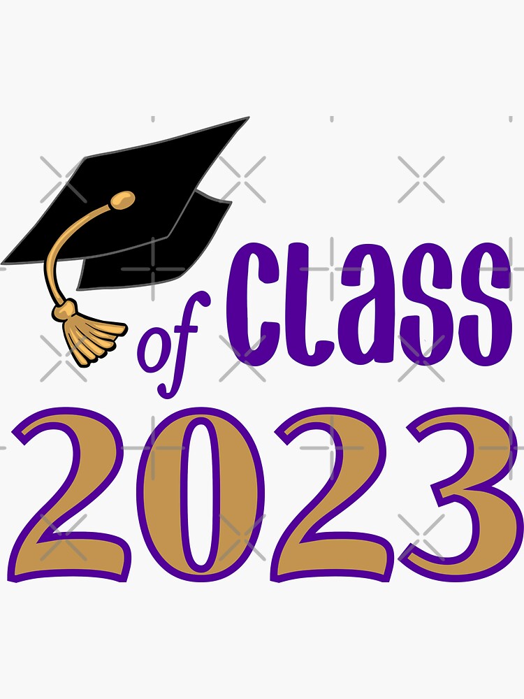 "Purple and Gold Class of 2023" Sticker for Sale by Sharilea | Redbubble