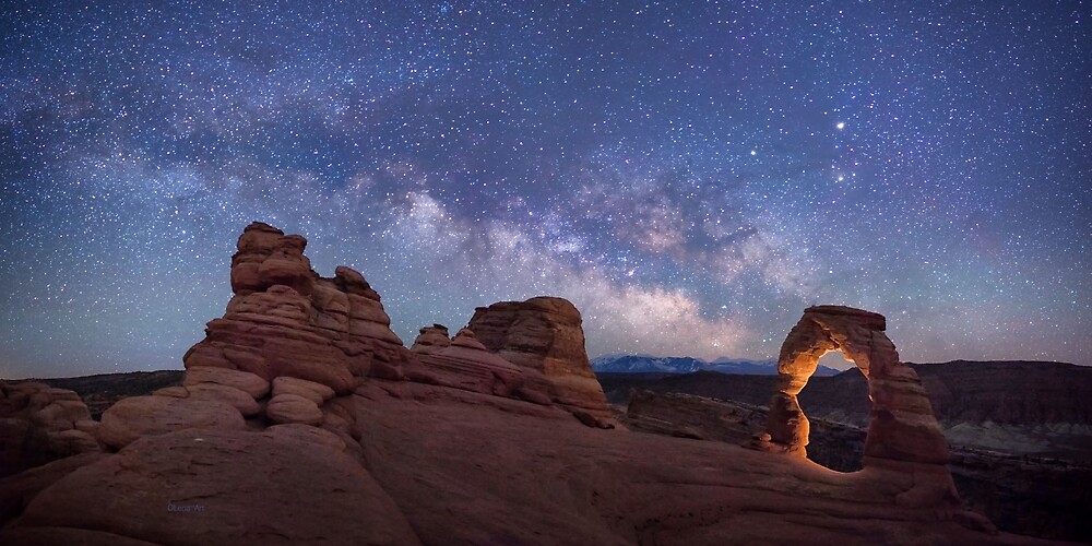 " Title Delicate Arch Under The Starry Sky In Arches National Park ...