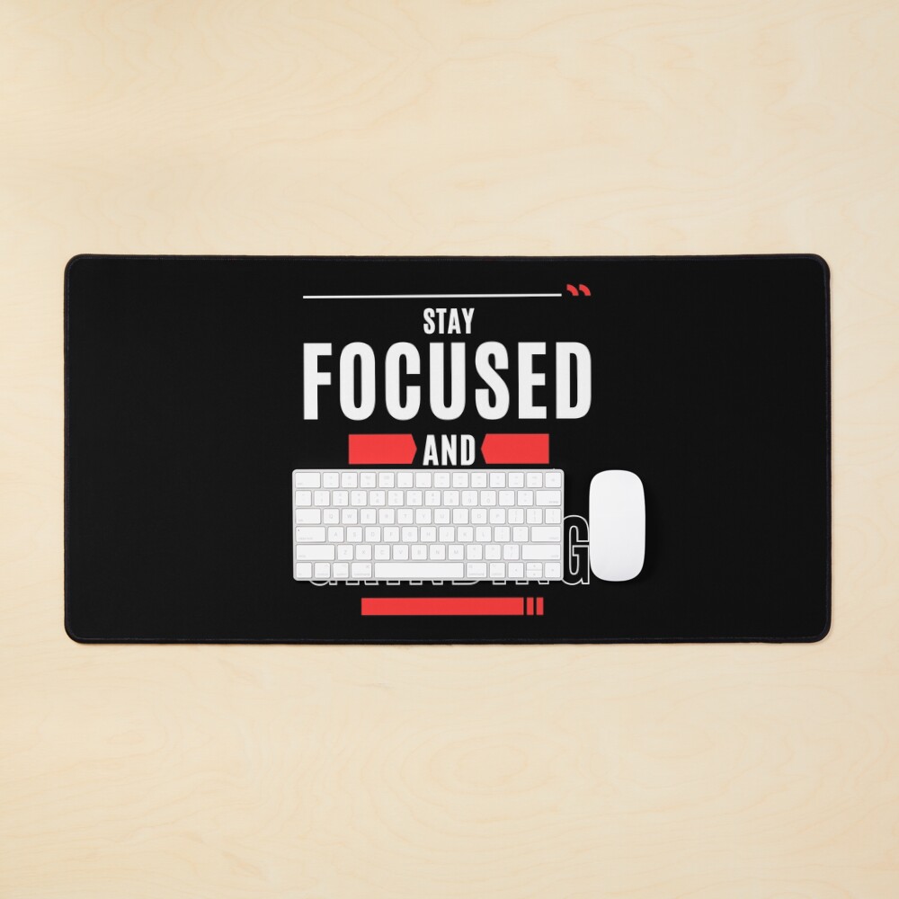 "Motivational Quotes: Stay Focused And Keep Grinding" Sticker for Sale ...