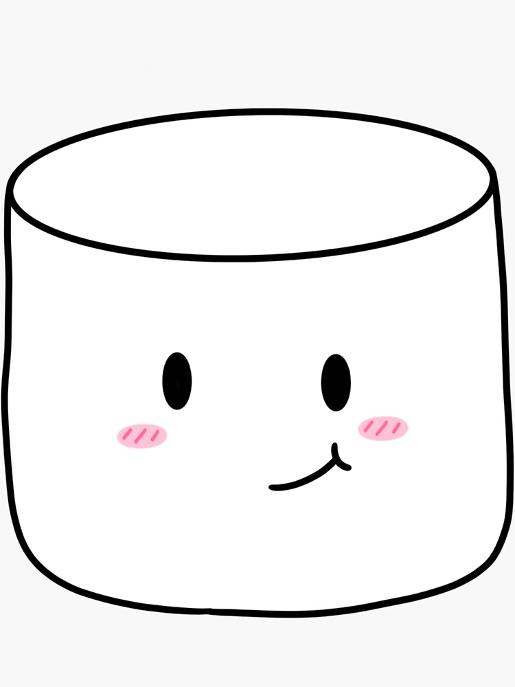 "Cute Marshmallow" Sticker for Sale by SpaceDiver-001 | Redbubble