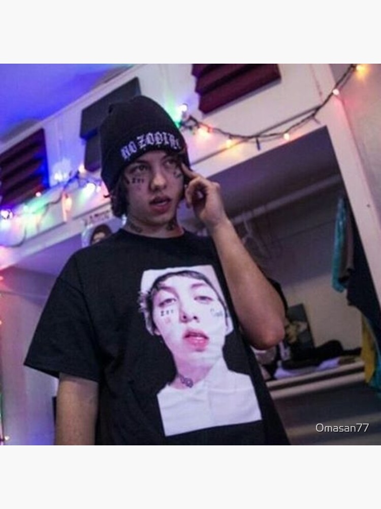 Lil Xan Wearing A Shirt Of Lil Xan Sticker By Omasan77 Redbubble