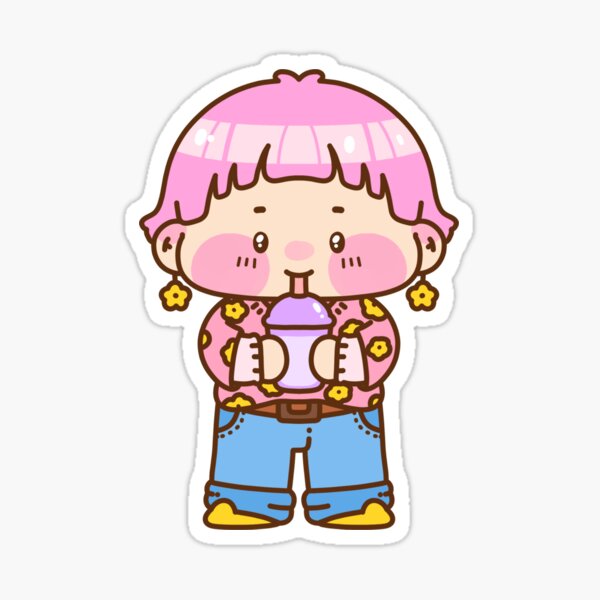 "Cute Fun Colorful Boba Chibi Character" Sticker for Sale by ...
