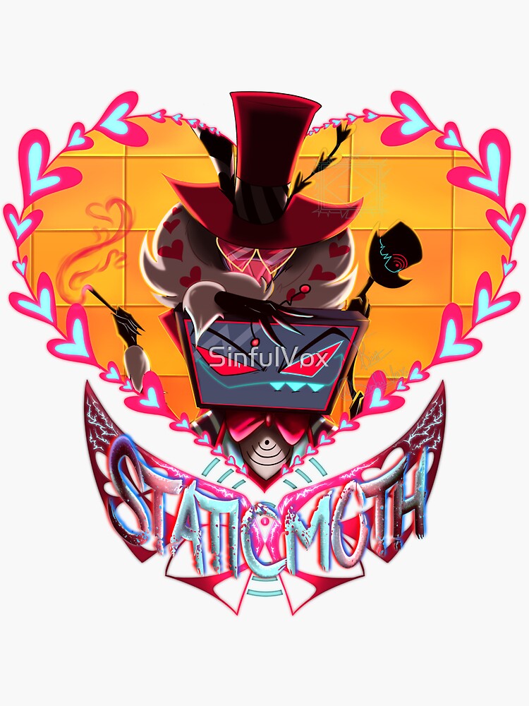 "Vox and Valentino- Staticmoth " Sticker for Sale by SinfulVox | Redbubble